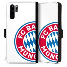 DeinDesign Huawei P30 Pro Handy Klapph&uuml;lle Handyh&uuml;lle aus Kunst Leder schwarz Flip Case Logo Fc Bayern M&uuml;nchen Fcb Sideflip mit langer Lasche