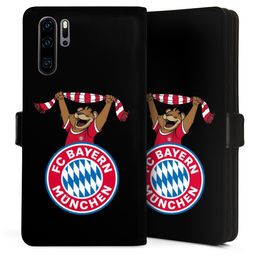 DeinDesign Huawei P30 Pro Handy Klapph&uuml;lle Handyh&uuml;lle aus Kunst Leder schwarz Flip Case Bernie Official Licensed Product Fc Bayern M&uuml;nchen Sideflip mit langer 