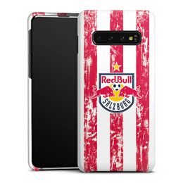 DeinDesign Galaxy S10 Handy Premium Case Smartphone Handyh&uuml;lle Schutzh&uuml;lle gl&auml;nzend Stripes Fc Red Bull Salzburg Official Licensed Product Premium Case