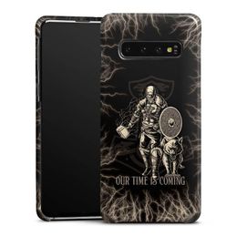 DeinDesign Galaxy S10 Handy Premium Case Smartphone Handyh&uuml;lle Schutzh&uuml;lle gl&auml;nzend Wikinger Vikings Tv Show Designs Premium Case