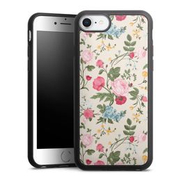 DeinDesign iPhone SE (2020) Handy Gallery Case Handyh&uuml;lle 9H Geh&auml;rtetes Glas R&uuml;ckseite H&uuml;lle Vintage Ornament Flowers Gallery Case