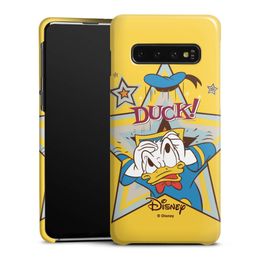 DeinDesign Galaxy S10 Handy Premium Case Smartphone Handyh&uuml;lle Schutzh&uuml;lle gl&auml;nzend Donald Duck Disney Official Licensed Product Premium Case