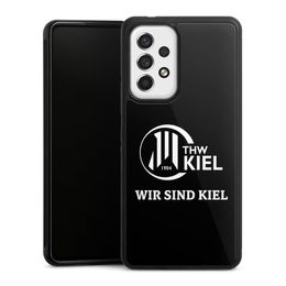 DeinDesign Galaxy A53 5G Handy Gallery Case Handyh&uuml;lle 9H Geh&auml;rtetes Glas R&uuml;ckseite H&uuml;lle Handball Merchandise Thw Kiel Gallery Case