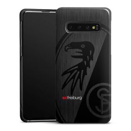 DeinDesign Galaxy S10 Handy Premium Case Smartphone Handyh&uuml;lle Schutzh&uuml;lle gl&auml;nzend Sc Freiburg Metallic Look Official Licensed Product Premium Case