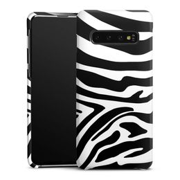 DeinDesign Galaxy S10 Handy Premium Case Smartphone Handyh&uuml;lle Schutzh&uuml;lle gl&auml;nzend Animal Look Zebra Animal Print Premium Case