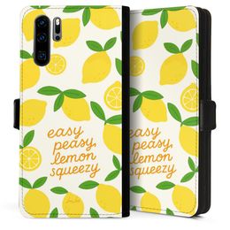 DeinDesign Huawei P30 Pro Handy Klapph&uuml;lle Handyh&uuml;lle aus Kunst Leder schwarz Flip Case Spruch Statement Lemon Sideflip mit langer Lasche