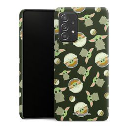 DeinDesign Galaxy A52s 5G Handy Premium Case Smartphone Handyh&uuml;lle Schutzh&uuml;lle matt Official Licensed Product Star Wars Muster Baby Yoda Premium Case