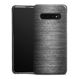 DeinDesign Galaxy S10 Handy Premium Case Smartphone Handyh&uuml;lle Schutzh&uuml;lle gl&auml;nzend Anthracite Metallic Look Metal Premium Case