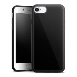 DeinDesign iPhone SE (2020) Handy Gallery Case Handyh&uuml;lle 9H Geh&auml;rtetes Glas R&uuml;ckseite H&uuml;lle Unicoloured Black Colour Gallery Case