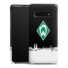 DeinDesign Galaxy S10 Handy Premium Case Smartphone Handyh&uuml;lle Schutzh&uuml;lle gl&auml;nzend Skyline Sv Werder Bremen Official Licensed Product Premium Case
