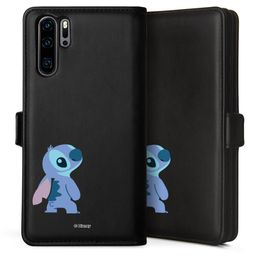 DeinDesign Huawei P30 Pro Handy Klapph&uuml;lle Handyh&uuml;lle aus Kunst Leder schwarz Flip Case Disney Lilo & Stitch Merchandise Sideflip mit langer Lasche