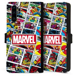 DeinDesign Huawei P30 Pro Handy Klapph&uuml;lle Handyh&uuml;lle aus Kunst Leder schwarz Flip Case Muster Comic Marvel Sideflip mit langer Lasche