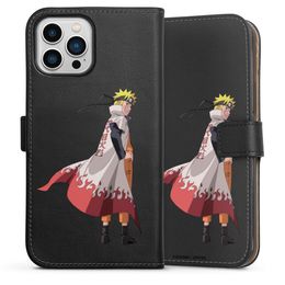 DeinDesign iPhone 13 Pro Max Handy Klapph&uuml;lle Handyh&uuml;lle aus Kunst Leder schwarz Flip Case Sensei Naruto Shippuden Hokage Sideflip mit langer Lasche