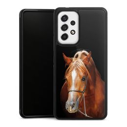 DeinDesign Galaxy A53 5G Handy Gallery Case Handyh&uuml;lle 9H Geh&auml;rtetes Glas R&uuml;ckseite H&uuml;lle Horse Mare Hobby Gallery Case