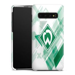 DeinDesign Galaxy S10 Handy Premium Case Smartphone Handyh&uuml;lle Schutzh&uuml;lle gl&auml;nzend Official Licensed Product Sv Werder Bremen Muster Premium Case