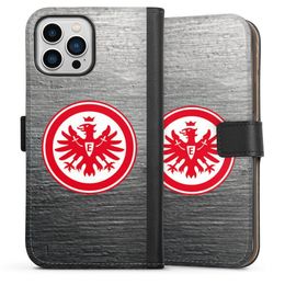 DeinDesign iPhone 13 Pro Max Handy Klapph&uuml;lle Handyh&uuml;lle aus Kunst Leder schwarz Flip Case Eintracht Frankfurt Sge Logo Sideflip mit langer Lasche