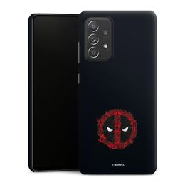 DeinDesign Galaxy A52s 5G Handy Premium Case Smartphone Handyh&uuml;lle Schutzh&uuml;lle matt Logo Marvel Deadpool Premium Case