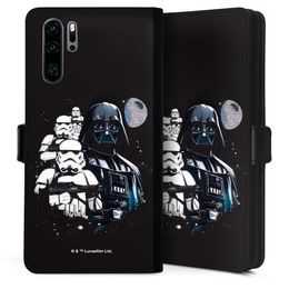 DeinDesign Huawei P30 Pro Handy Klapph&uuml;lle Handyh&uuml;lle aus Kunst Leder schwarz Flip Case Weltall Star Wars Movie Sideflip mit langer Lasche