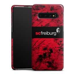 DeinDesign Galaxy S10 Handy Premium Case Smartphone Handyh&uuml;lle Schutzh&uuml;lle gl&auml;nzend Official Licensed Product Sc Freiburg Logo Premium Case