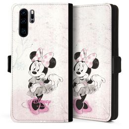 DeinDesign Huawei P30 Pro Handy Klapph&uuml;lle Handyh&uuml;lle aus Kunst Leder schwarz Flip Case Vintage Minnie Mouse Disney Sideflip mit langer Lasche