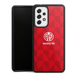 DeinDesign Galaxy A53 5G Handy Gallery Case Handyh&uuml;lle 9H Geh&auml;rtetes Glas R&uuml;ckseite H&uuml;lle Mainz 05 Merchandise Official Licensed Product Gallery Case