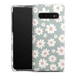DeinDesign Galaxy S10 Handy Premium Case Smartphone Handyh&uuml;lle Schutzh&uuml;lle gl&auml;nzend Daisy Muster Flowers Premium Case