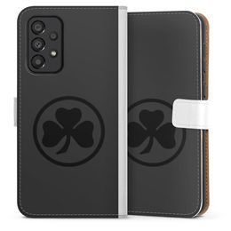 DeinDesign Galaxy A33 5G Handy Klapph&uuml;lle Handyh&uuml;lle aus Kunst Leder wei&szlig; Flip Case Spvgg Greuther F&uuml;rth Official Licensed Product Clover Sideflip mit Lasche