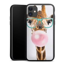DeinDesign iPhone 11 Handy Premium Silikon H&uuml;lle Handyh&uuml;lle schwarz Case Giraffe Animals Glasses Silikon Premium Case