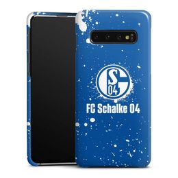 DeinDesign Galaxy S10 Handy Premium Case Smartphone Handyh&uuml;lle Schutzh&uuml;lle gl&auml;nzend S04 Fc Schalke 04 Logo Premium Case