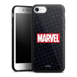 DeinDesign iPhone SE (2020) Handy Gallery Case Handyh&uuml;lle 9H Geh&auml;rtetes Glas R&uuml;ckseite H&uuml;lle Logo Comic Marvel Gallery Case