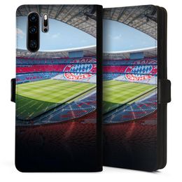 DeinDesign Huawei P30 Pro Handy Klapph&uuml;lle Handyh&uuml;lle aus Kunst Leder schwarz Flip Case Fcb Fc Bayern M&uuml;nchen Stadium Sideflip mit langer Lasche