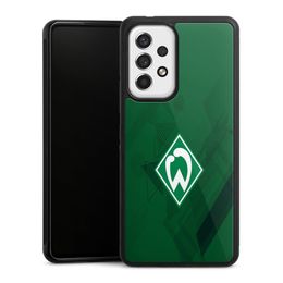 DeinDesign Galaxy A53 5G Handy Gallery Case Handyh&uuml;lle 9H Geh&auml;rtetes Glas R&uuml;ckseite H&uuml;lle Sv Werder Bremen Coat Of Arms Official Licensed Product Gallery Case