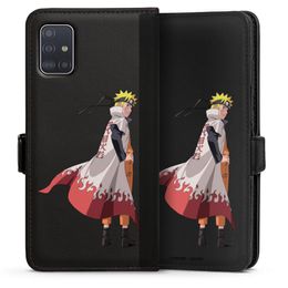 DeinDesign Galaxy A51 Handy Klapph&uuml;lle Handyh&uuml;lle aus Kunst Leder schwarz Flip Case Sensei Naruto Shippuden Hokage Sideflip mit Lasche