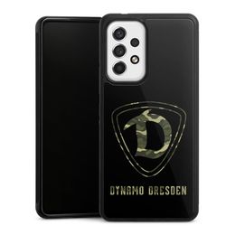 DeinDesign Galaxy A53 5G Handy Gallery Case Handyh&uuml;lle 9H Geh&auml;rtetes Glas R&uuml;ckseite H&uuml;lle Sg Dynamo Dresden Official Licensed Product Sgd Gallery Case