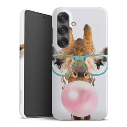 DeinDesign Galaxy S25 Handy Premium Case Smartphone Handyh&uuml;lle Schutzh&uuml;lle gl&auml;nzend Giraffe Animals Glasses Premium Case