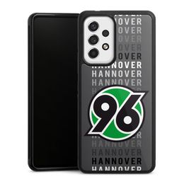 DeinDesign Galaxy A53 5G Handy Gallery Case Handyh&uuml;lle 9H Geh&auml;rtetes Glas R&uuml;ckseite H&uuml;lle Official Licensed Product H96 Hannover 96 Gallery Case