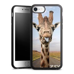DeinDesign iPhone SE (2020) Handy Gallery Case Handyh&uuml;lle 9H Geh&auml;rtetes Glas R&uuml;ckseite H&uuml;lle Giraffe Africa Photography Gallery Case