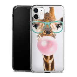 DeinDesign iPhone 11 Handy Slim Case Silikon Handyh&uuml;lle transparent H&uuml;lle extra d&uuml;nn Giraffe Animals Glasses Silikon Slim Case
