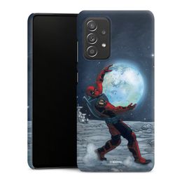 DeinDesign Galaxy A52s 5G Handy Premium Case Smartphone Handyh&uuml;lle Schutzh&uuml;lle matt Deadpool Moon Marvel Premium Case