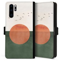 DeinDesign Huawei P30 Pro Handy Klapph&uuml;lle Handyh&uuml;lle aus Kunst Leder schwarz Flip Case Sunshine Bird Sunset Sideflip mit langer Lasche