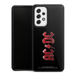 DeinDesign Galaxy A53 5G Handy Gallery Case Handyh&uuml;lle 9H Geh&auml;rtetes Glas R&uuml;ckseite H&uuml;lle Acdc Logo Merchandise Gallery Case