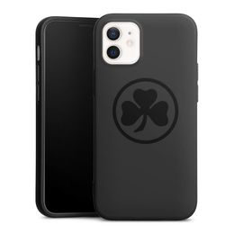 DeinDesign iPhone 12 mini Handy Premium Silikon H&uuml;lle Handyh&uuml;lle schwarz Case Official Licensed Product Spvgg Greuther F&uuml;rth Clover Silikon Premium Case