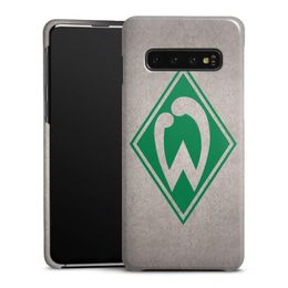 DeinDesign Galaxy S10 Handy Premium Case Smartphone Handyh&uuml;lle Schutzh&uuml;lle gl&auml;nzend Concrete Official Licensed Product Sv Werder Bremen Premium Case