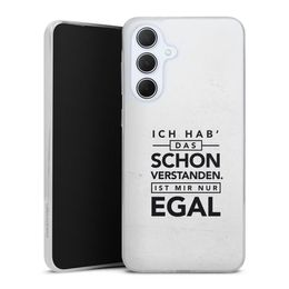 DeinDesign Galaxy A36 5G Handy Slim Case Silikon Handyh&uuml;lle transparent H&uuml;lle extra d&uuml;nn Spruch Sayings Statement Silikon Slim Case