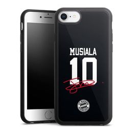 DeinDesign iPhone SE (2020) Handy Gallery Case Handyh&uuml;lle 9H Geh&auml;rtetes Glas R&uuml;ckseite H&uuml;lle Fcb Fc Bayern M&uuml;nchen Jamal Musiala Gallery Case