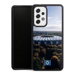 DeinDesign Galaxy A53 5G Handy Gallery Case Handyh&uuml;lle 9H Geh&auml;rtetes Glas R&uuml;ckseite H&uuml;lle Hamburger Sv Hsv Stadium Gallery Case