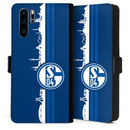 DeinDesign Huawei P30 Pro Handy Klapph&uuml;lle Handyh&uuml;lle aus Kunst Leder schwarz Flip Case Official Licensed Product Skyline Fc Schalke 04 Sideflip mit langer 