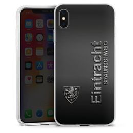 DeinDesign iPhone Xs Max Handy Silikon H&uuml;lle Case transparent Handyh&uuml;lle Logo Eintracht Braunschweig Official Licensed Product Silikon Case