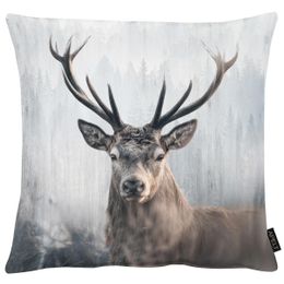 Dekokissen Apelt, B:46cm H:0,5cm L:46cmbraun, grau, bedruckt, Mischgewebe, Dekokissen_Sitzkissen_Kissenh&uuml;llen, "Alex"