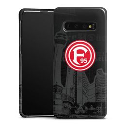 DeinDesign Galaxy S10 Handy Premium Case Smartphone Handyh&uuml;lle Schutzh&uuml;lle gl&auml;nzend Official Licensed Product Logo Fortuna D&uuml;sseldorf Premium Case